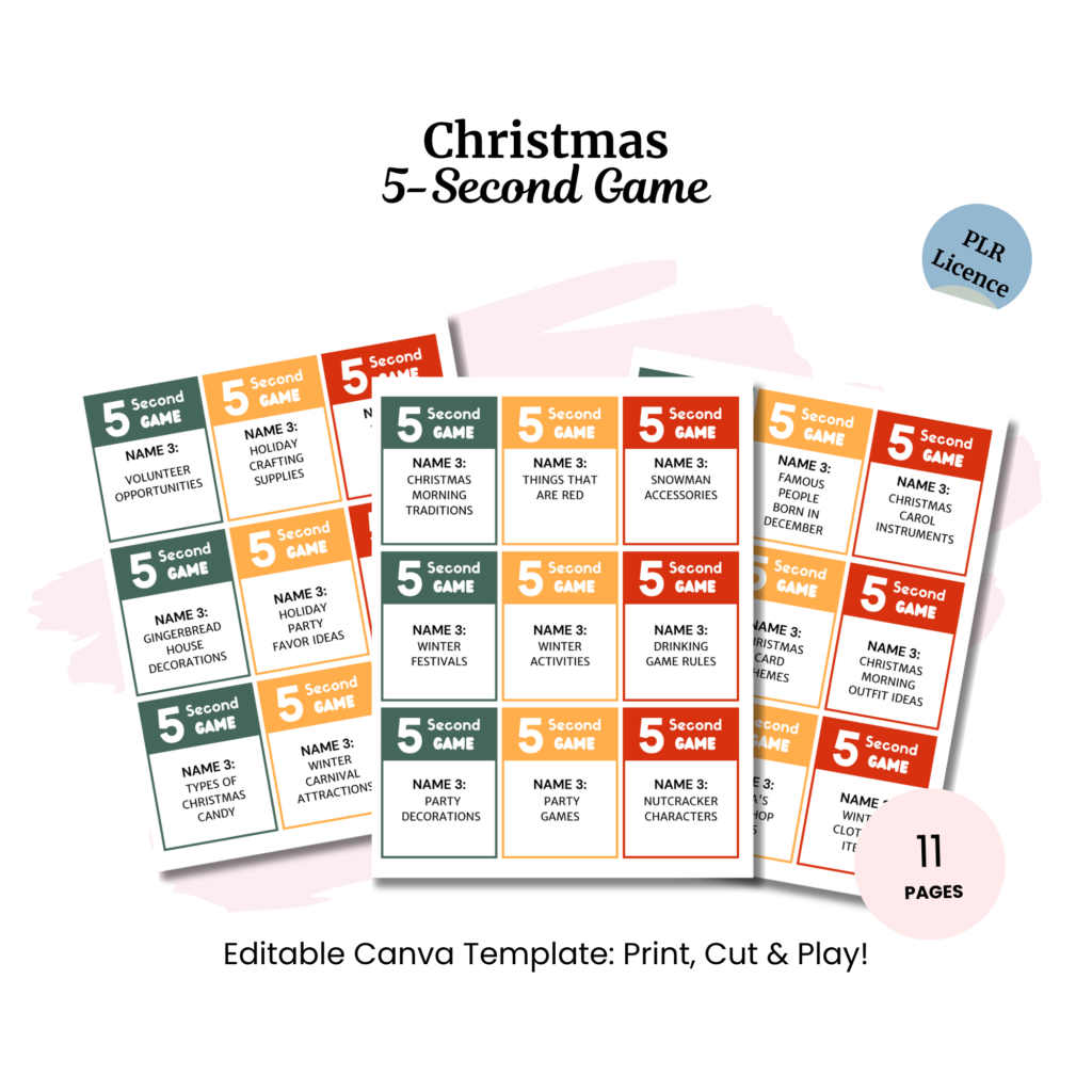 Christmas 5-second Game – Snazzy Designs PLR