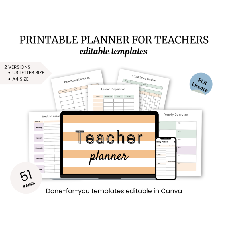Printable Planner for Teachers – Snazzy Designs PLR