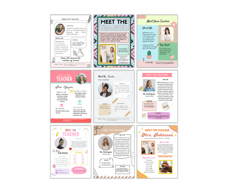 Meet the Teacher Templates Bundle – Snazzy Designs PLR
